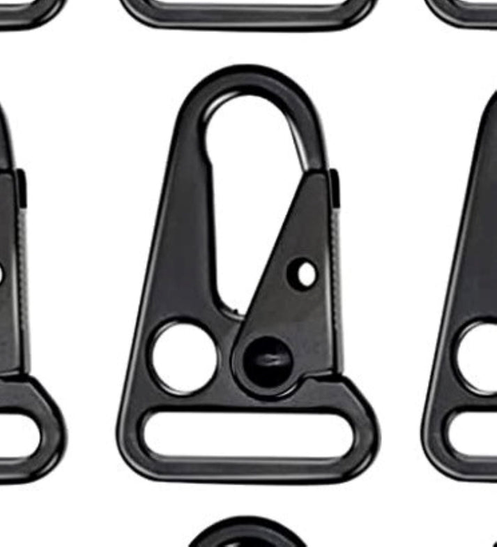 1in Heavy Duty HK Snap Hooks Black Metal Clip Hooks Attach Webbing Bel ...